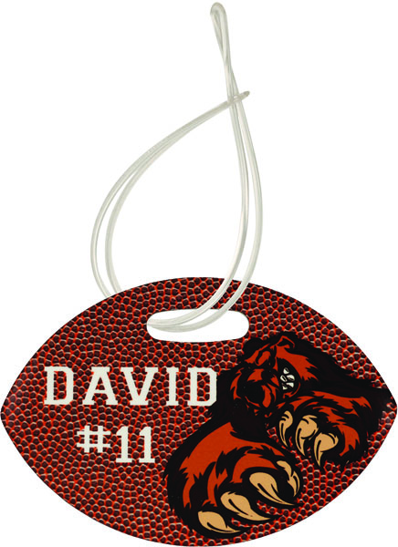 2-Sided Gloss FRP Football Bag Tag – Awards by Trophy City